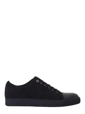 LANVIN Dbb1 Leather And Suede Sneakers - Black Navy