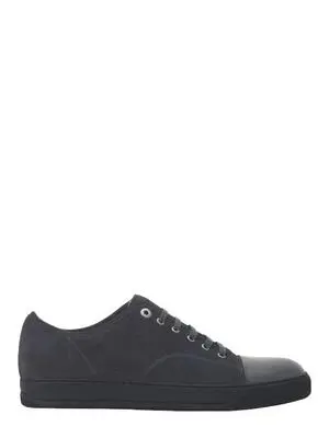 LANVIN DBB1 Leather And Suede Sneakers Dark Grey
