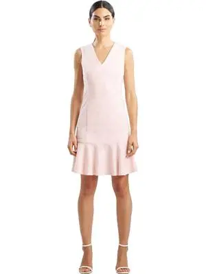 Natori Tweed V-neck Dress - Light Pink