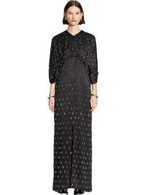 LANVIN Long Embroidered Dress - Black