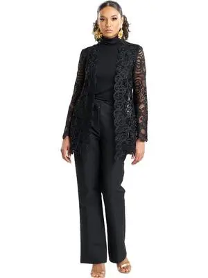 Natori Raffia Lace Blazer - Black