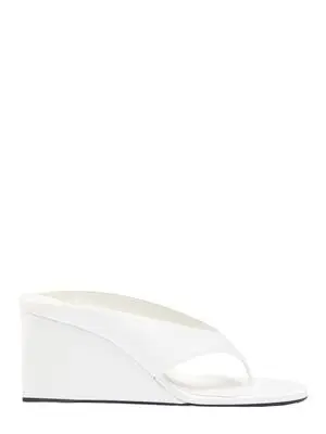 Alaïa Cube 75 Satin Wedge Mules - White