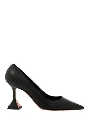 Amina Muaddi Ami Pointed Leather Pumps - Black