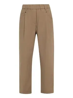 BRUNELLO CUCINELLI Cotton Twill Ankle Pants