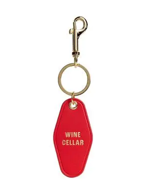Harrods Leather Wine Cellar Keyring - Burgundy