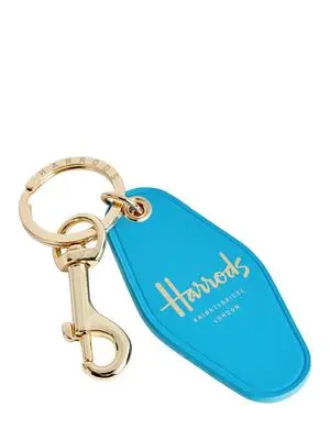 Harrods Leather Keyring - Blue