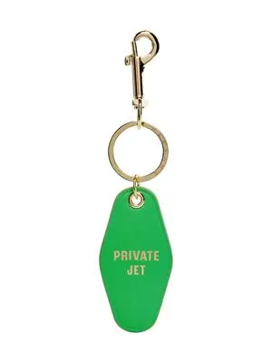 Harrods Leather Private Jet Keyring - Green
