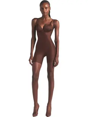 SKIMS Body Core Sculpt Open Bust Mid Thigh Bodysuit - Cocoa
