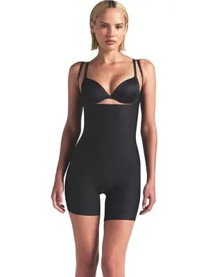 SKIMS Body Core Sculpt Open Bust Mid Thigh Bodysuit - Onyx