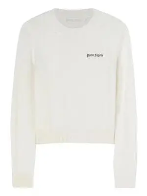 Palm Angels Classic Logo Knit Sweater - White