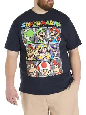TRUE NATION BY DXL Big & Tall Mario Kart Party Pals Graphic Tee - Navy