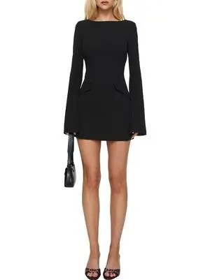 Princess Polly Carters Long Sleeve Mini Dress - Black