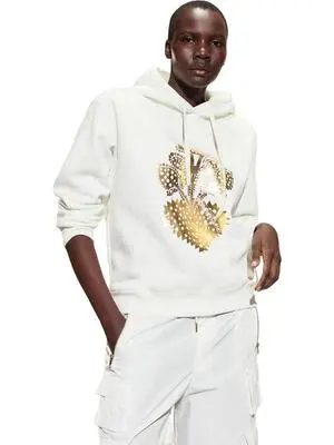 Cynthia Rowley Heart Of Gold Hoodie - White