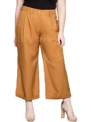 STANDARDS & PRACTICES Crop Wide Leg Trousers - Khaki
