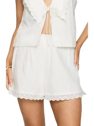 Princess Polly Karuka Eyelet Trim Tank & Shorts Set - White