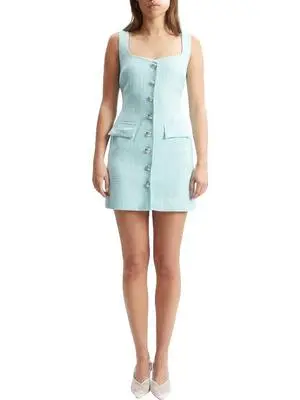 Bardot Emilie Bouclé Minidress - Aqua