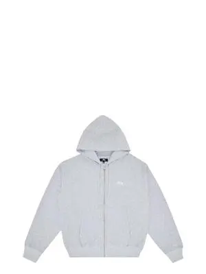 StÜssy Stock Logo Zip Hoodie - Grey Heather