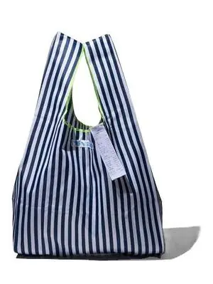 PUEBCO School Tie Fabric Tote - Navy Blue X White