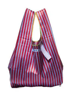 PUEBCO School Tie Fabric Tote - Red X Light Blue