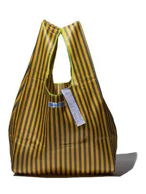 PUEBCO School Tie Fabric Tote - Yellow X Gray