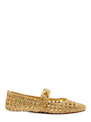 Larroude Verona Macrame Ballet Flat - Gold