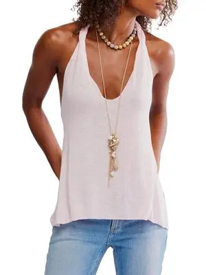 Free People Free People Halter Top Light Pink