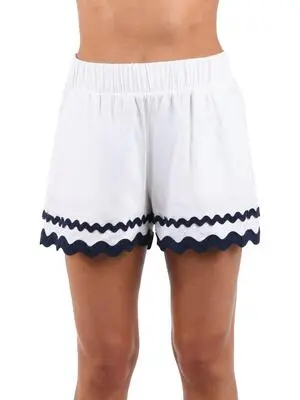 La Blanca Rickrack Linen-blend Cover-up Shorts - White