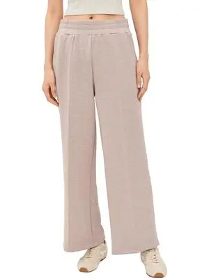 Varley Wide Leg Pintuck Pants - Taupe Marl