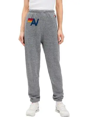 Aviator Nation Logo Sweatpants - Heather Grey