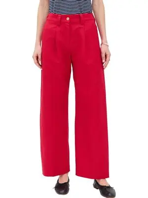 ALEX MILL Jane Wide Leg Pants - Crimson