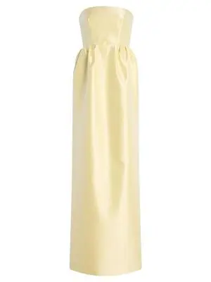 Prada Strapless Silk-satin Maxi Gown - Neutral