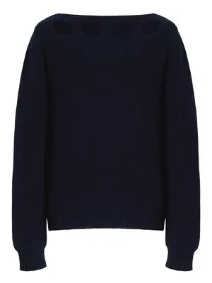 Prada Cutout Knit Cotton Sweater - Blue