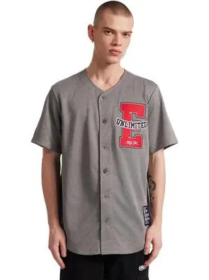 ECKO UNLTD. The Dinger Button Front Top Marled Grey