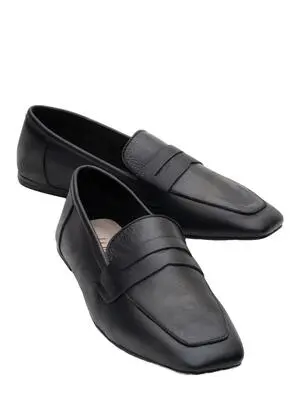 FOREVER & ALWAYS SHOES Morne Nappa Leather Loafers Black Leather