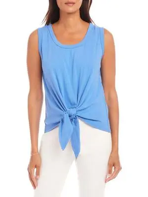 Karen Kane Karen Kane Tie Front Tank Dusty Blue