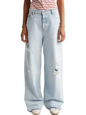 GOLDEN GOOSE Melody Wide Leg Jeans - Cloud Blue