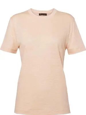 Loro Piana Linen Crewneck T-shirt - Orange