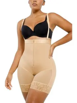 SHAPELLX Firm Compression Bodysuit Shaper - Cream Beige