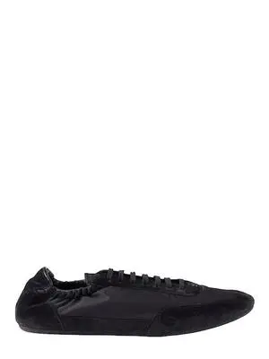 Prada Collapse Re-nylon And Suede Low-top Trainers - Black