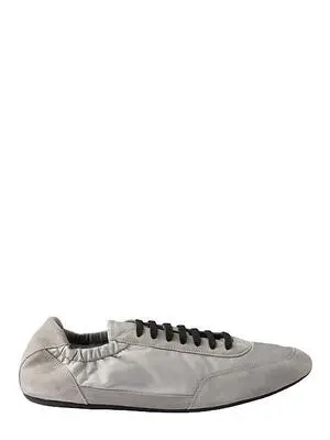 Prada Collapse Re-nylon And Suede Low-top Trainers - Grey