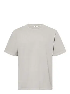 AGOLDE Asha Mock-neck Cotton-t-shirt - Reflect (taupe)