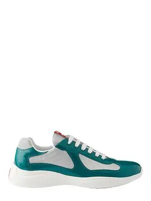 Prada America's Cup Patent-leather Low-top Trainers - Light Blue