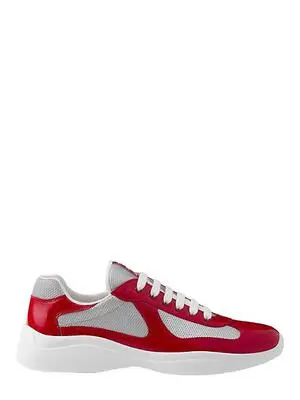 Prada America's Cup Patent-leather Low-top Trainers - Red
