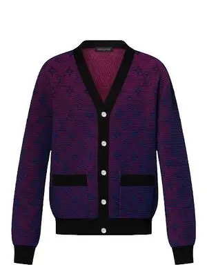 LOUIS VUITTON Optical Monogram Jacquard Cardigan - Multicolor