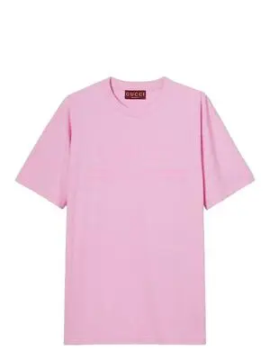 Gucci Printed Cotton Jersey T-shirt - Pink
