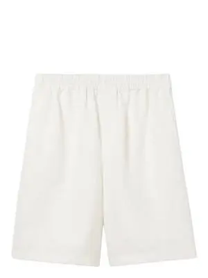 Gucci Linen Blend Gg Canvas Shorts - White