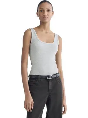 Everlane Luxe Rib Square-neck Tank Top - Classic Heather Grey