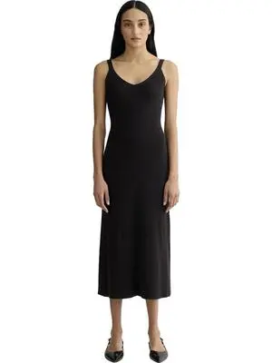 Everlane Fine Knit Cami Top Midi Dress Black