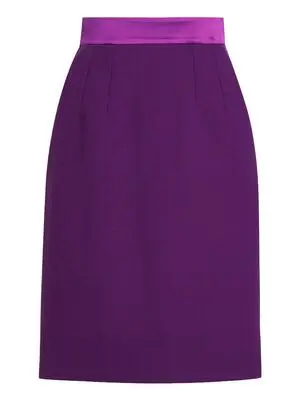 Dolce & Gabbana Wool Crepe Pencil Skirt - Purple