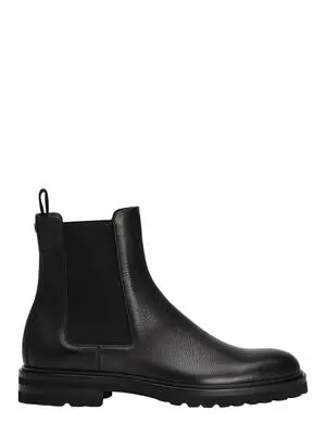 Dolce & Gabbana Grainy Calfskin Ankle Boots - Black